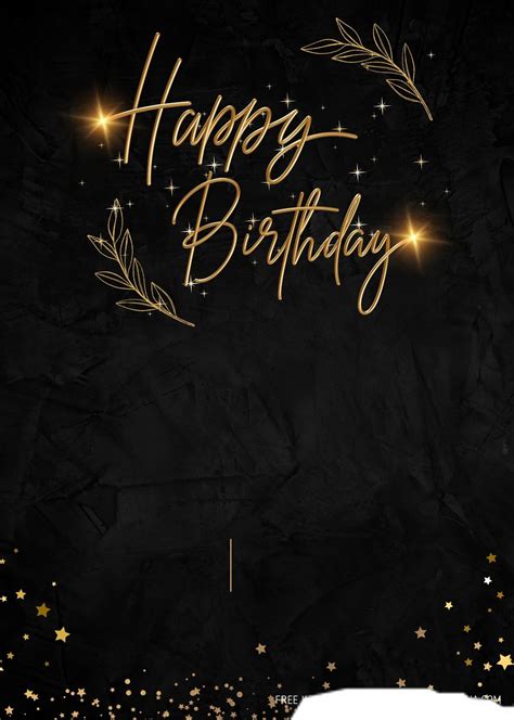 8 Luxury Black And Gold Birthday Invitation Templates Birthday
