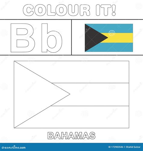 Flag Of The Bahamas Coloring Page Free Printable