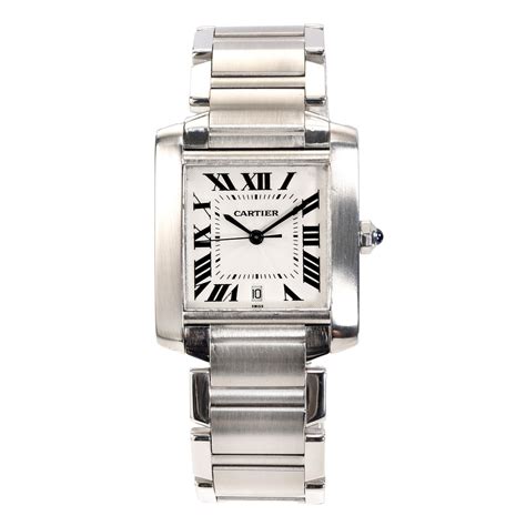 Cartier Stainless Steel Tank Francaise Wristwatch For Sale At 1stdibs