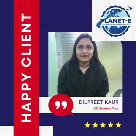 Ms Dilpreet Kaur Is One Of Our Clients She Approached Planet E Visa Solutions For The Best