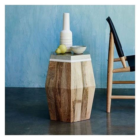 West Elm Roar Rabbit Layered Rhombus Drum Side Tables End Tables