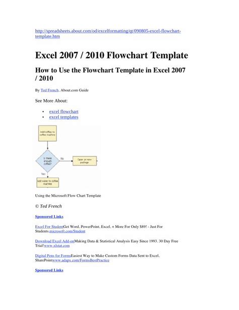 PDF Excel 2007 2010 Flowchart Templatesws Humanities Mcmaster Ca
