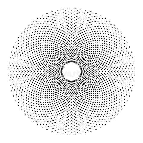 Abstract Radial Halftone Geometric Circle Dots Pattern Stock Vector