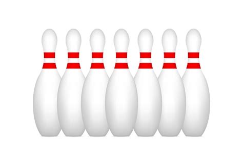 Bowling Pins Icons Flat White Bowling Pins Isolated Gradient Row Of
