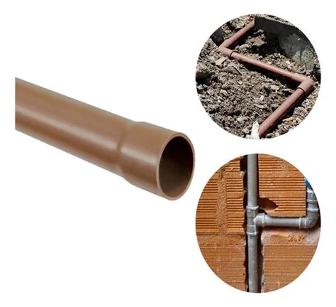 Cano Tubo Marrom 2 Metros Soldável 50mm 112 Conexões Pvc Parcelamento Sem Juros