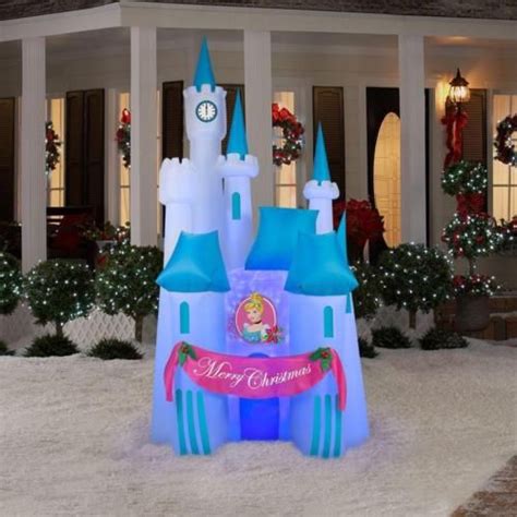 8ft Inflatable Disney Cinderella Castle Christmas Outdoor Decor