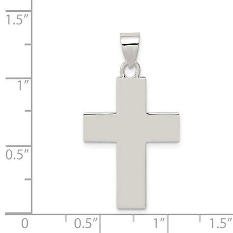 The Lords Prayer Polished Cross Pendant Sterling Silver