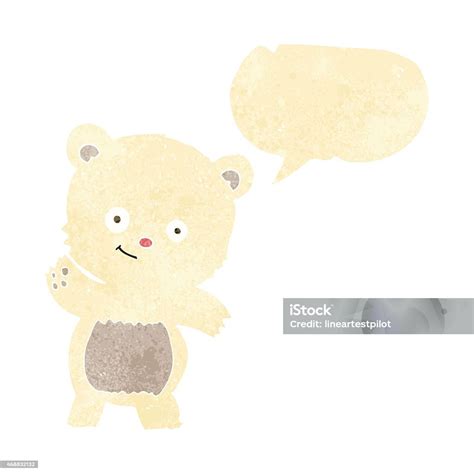 Kartun Beruang Kutub Lucu Dengan Gelembung Ucapan Ilustrasi Stok