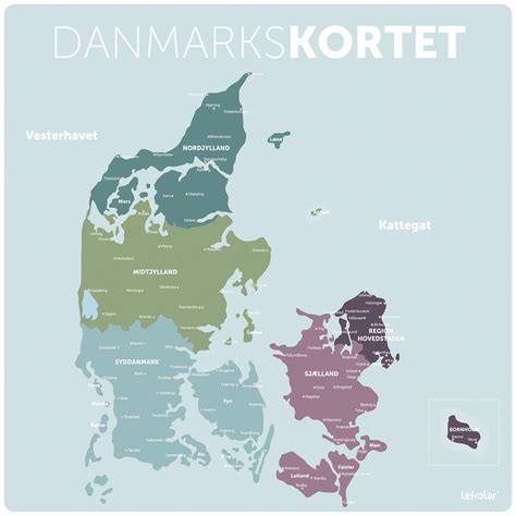 Læringstavle Danmarkskortet Lekolar Danmark