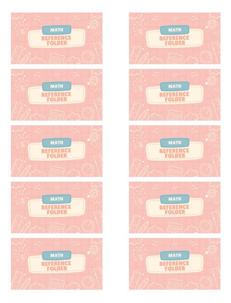 K Reference Folder Elementary Math