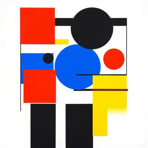 Abstract Art Focused On Basic Geometric Forms And A Limited Color Palette