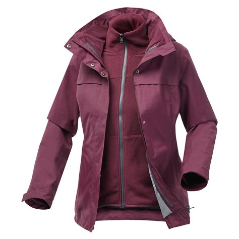 Chaqueta De Trekking Térmica E Impermeable 3 En 1 Mujer Forclaz