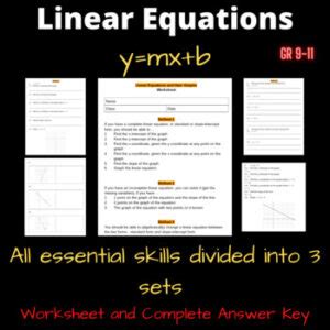Linear Equations Graphs Coordinate Plane Finding Coordinates Slope Made By Teachers