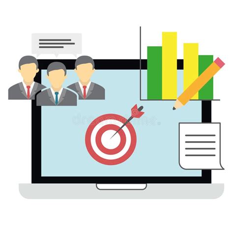 Business Data Graph On Laptop Icon Vector Stock Vector Illustration