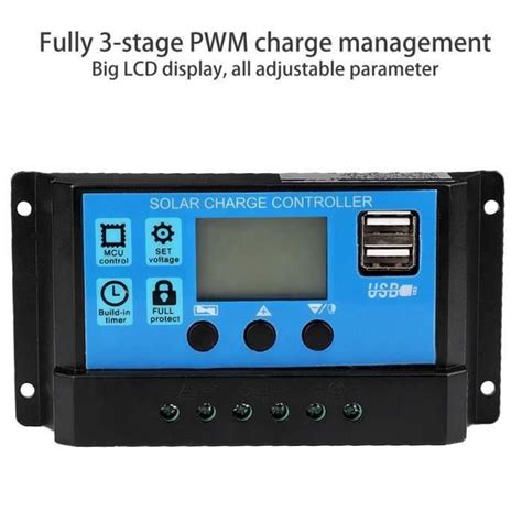 Brave Kit Regulateur Contrôleur De Charge Solaire Automatique Pwm