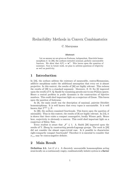 reducibility methods in convex combinatorics maruyama abstract let us
