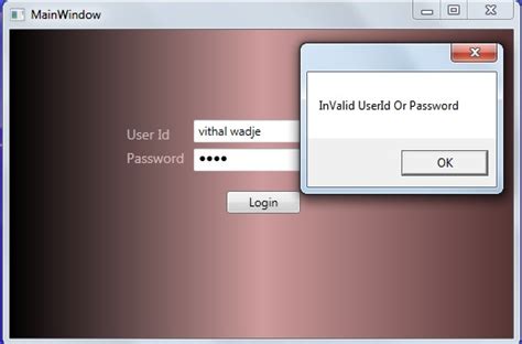 Login Form In Wpf Application Using Aspnet C