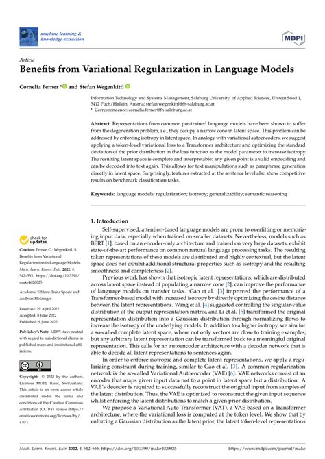 Pdf Benefits From Variational Regularization In Language Models