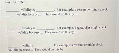 Solved Validity Is For Example A Researcher Might Check
