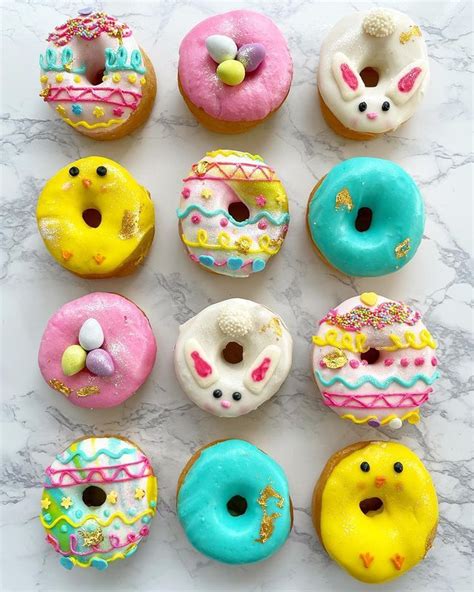 Easter Donuts Come Thruuu 🐰🐣💕 Donut Decorating Ideas Easter Sweets