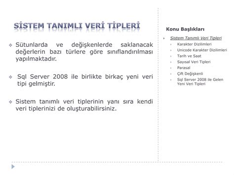 sql server veri tipleri pptx