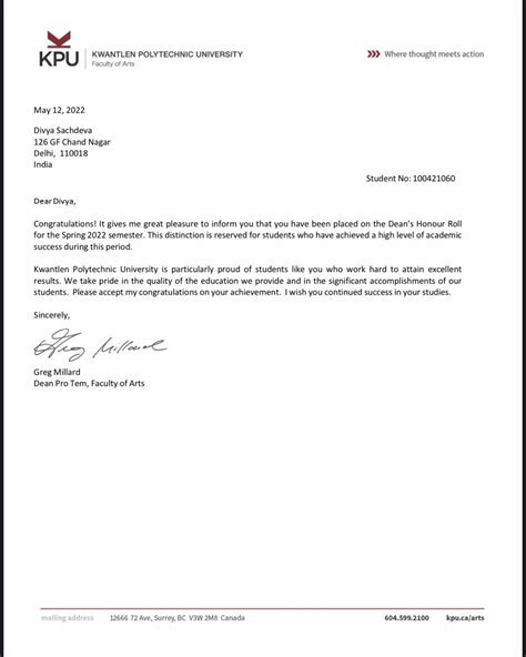 Im Thrilled And Honoured To Share That I Received The Deans Honour