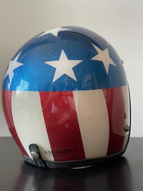 1970s American Flag Motorcycle Helmet Of Evil Kneivel And Easy Rider