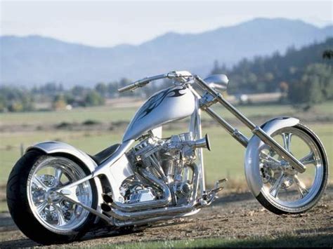 Silver Chopper Motorcycle