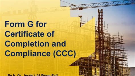 Form G For Certificate Of Completion And Compliance Ccc
