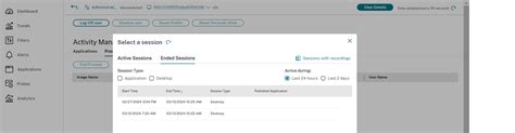 Diagnose Historical User Sessions Preview Director