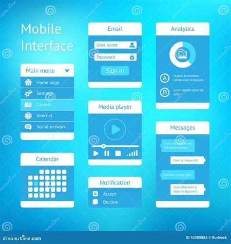 Vector Interface Template Design Stock Vector Illustration Of