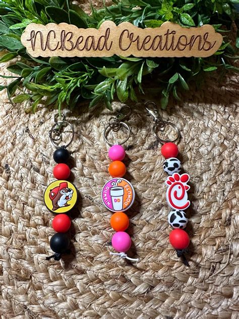 Silicone Bead Keychain Buc Ees Keychain Chick Fil A Keychain Dunkin