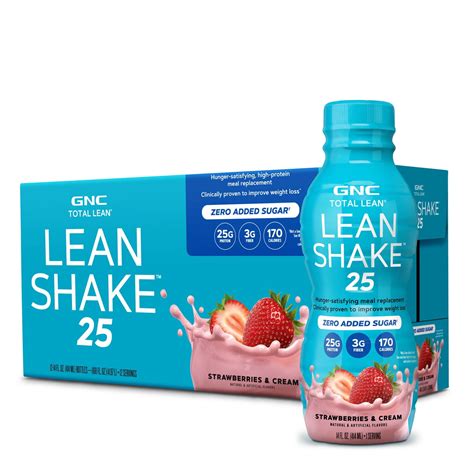 Gnc Lean Shake 25 Protein Shake Meal Replacement Strawberries And