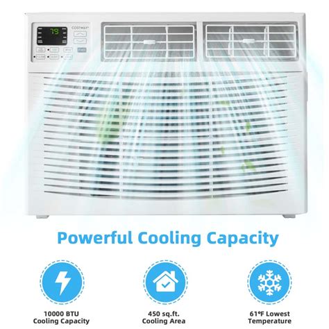 10000 Btu Quiet Window Air Conditioner With Remote And Eco Mode Energy