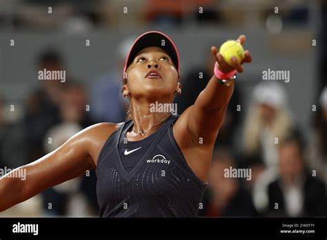 Japanese Tennis Player Naomi Osaka In Action At The French Open 2024 Roland Garros Paris