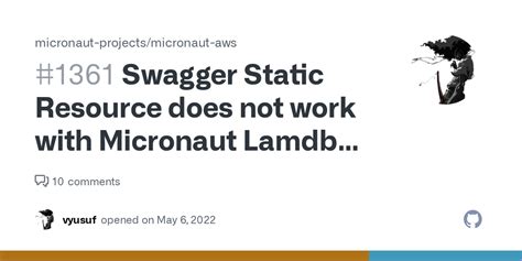 Swagger Static Resource Does Not Work With Micronaut Lamdba Applications Issue