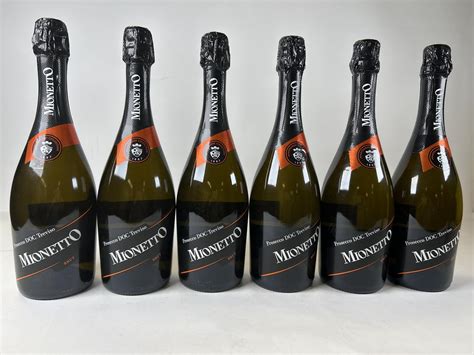 Lot 6 Bottles Prosecco Doc Treviso Brut Mionetto Italy