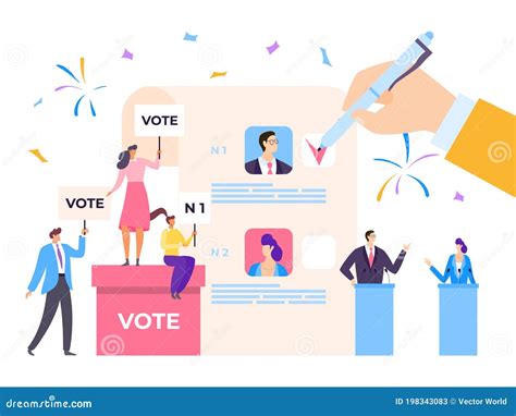 Election Campaign Vector Illustration President Candidate Vote Flat