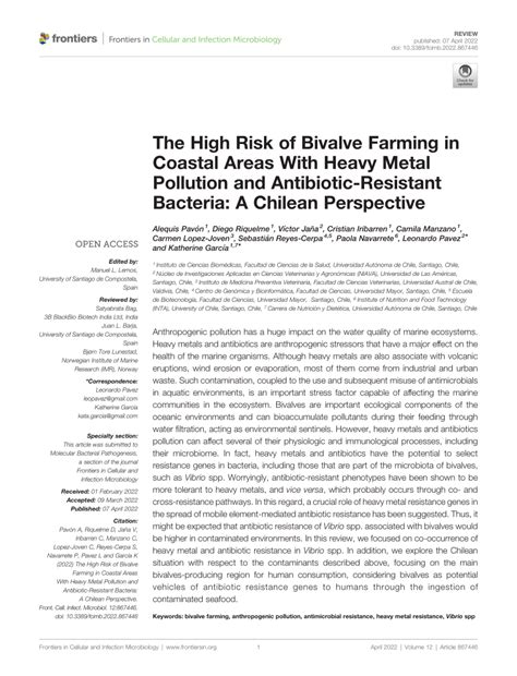 Pdf The High Risk Of Bivalve Farming In Coastal Areas With Heavy