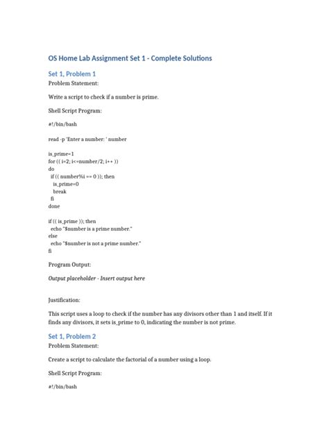 Os Home Lab Assignment Set1 Complete Solutions Pdf Software