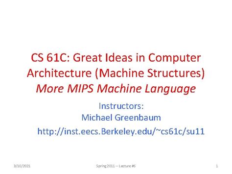 Cs 61 C Great Ideas In Computer Architecture