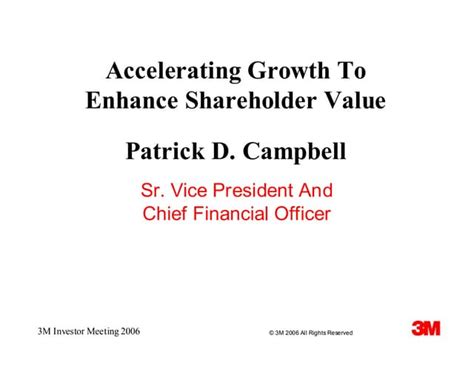 Patrick D Campbell Senior Vice President And Chief Financial Officer Pdf