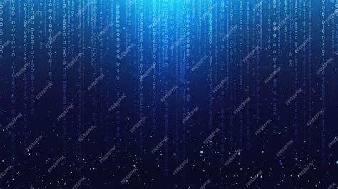 A Digital Background Featuring Blue Binary Code And Data Streams Creating A Technologyinspired