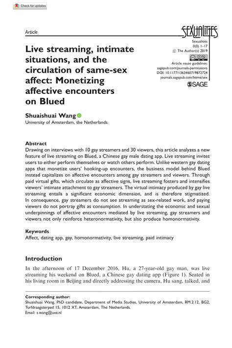 Pdf Live Streaming Intimate Situations And The Circulation Of Same