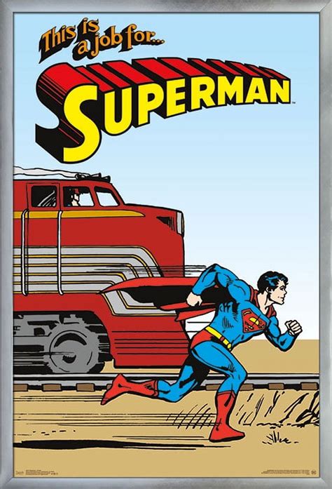 Dc Comics Superman Vintage Wall Poster 22375 X 34 Framed