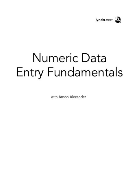 Numeric Data Entry Fundamentals Pdf