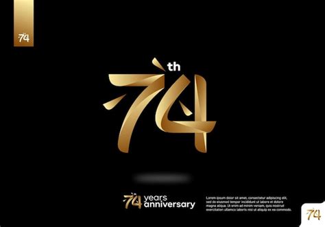 Nummer 74 gouden logo pictogram ontwerp, 74e verjaardag logo nummer ...