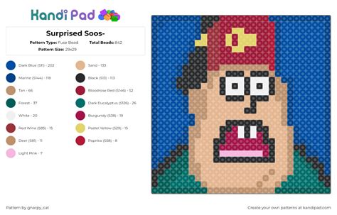 Surprised Soos Fuse Bead Pattern Kandi Pad Kandi Patterns Fuse