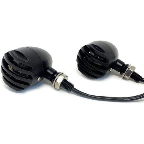 Round Prison Style Crinkle Matt Black Aluminium Led Indicators For Ret