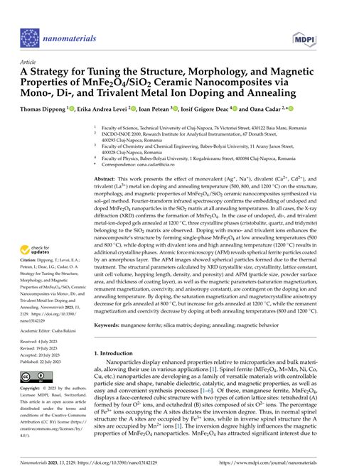 Pdf A Strategy For Tuning The Structure Morphology And Magnetic